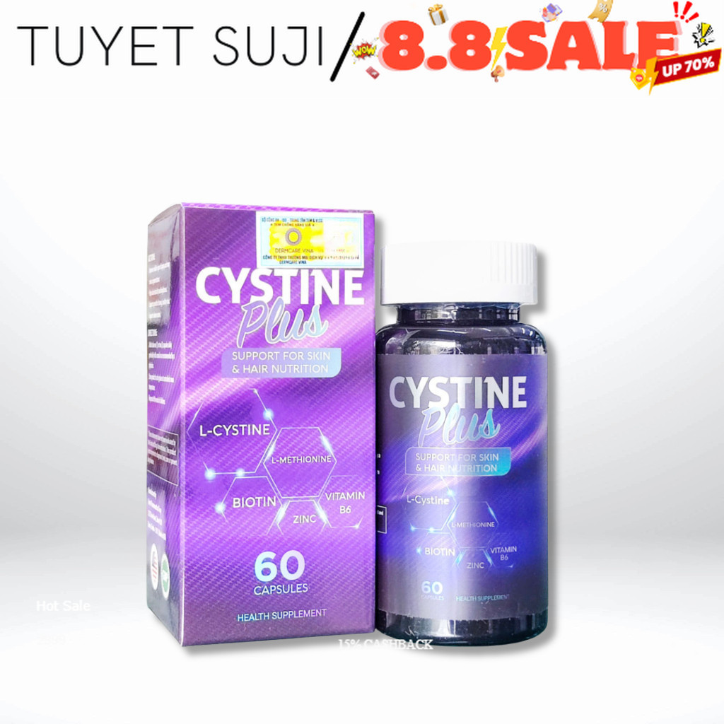 VIÊN UỐNG CYSTINE PLUS GIẢM MỤN, NGĂN RỤNG TÓC, GIẢM SẮC TỐ DA HỘP 60 ...