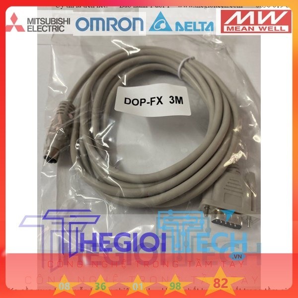 Cáp kết nối HMI DELTA họ DOP-B DOP Màn hình HMI DOP-107BV CV DV với PLC Mitsubishi FX DÀI 3M 5M ...