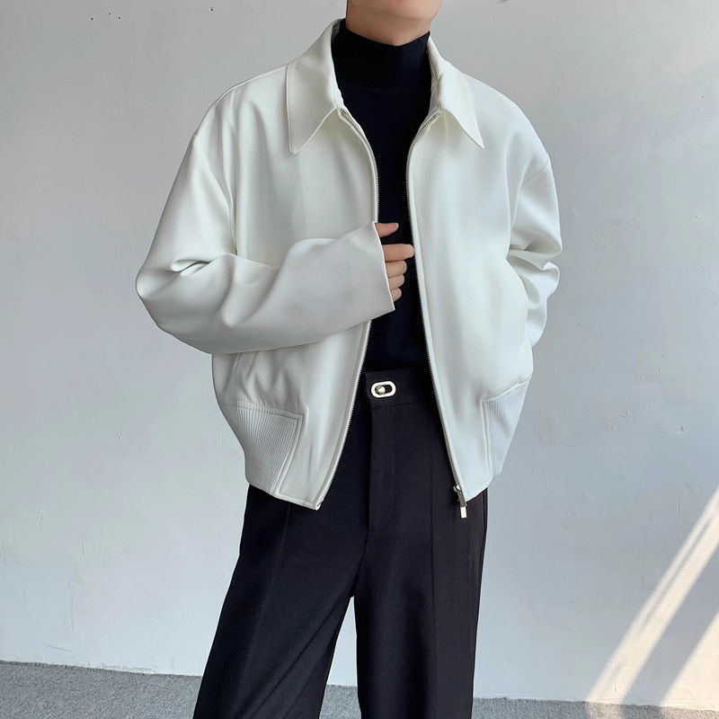 Áo khoác nam HANLU, thiết kế phong cách Hàn Quốc, đơn sắc, chéo đa năng, áo khoác bay có dây kéo ...