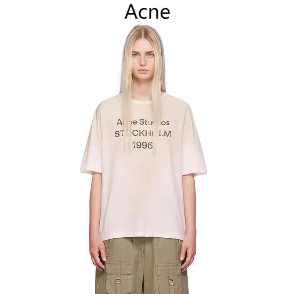 Áo thun tay ngắn Acne Studios mùa hè phong cách mới 1996 với chữ logo cho nam và nữ | Shopee ...