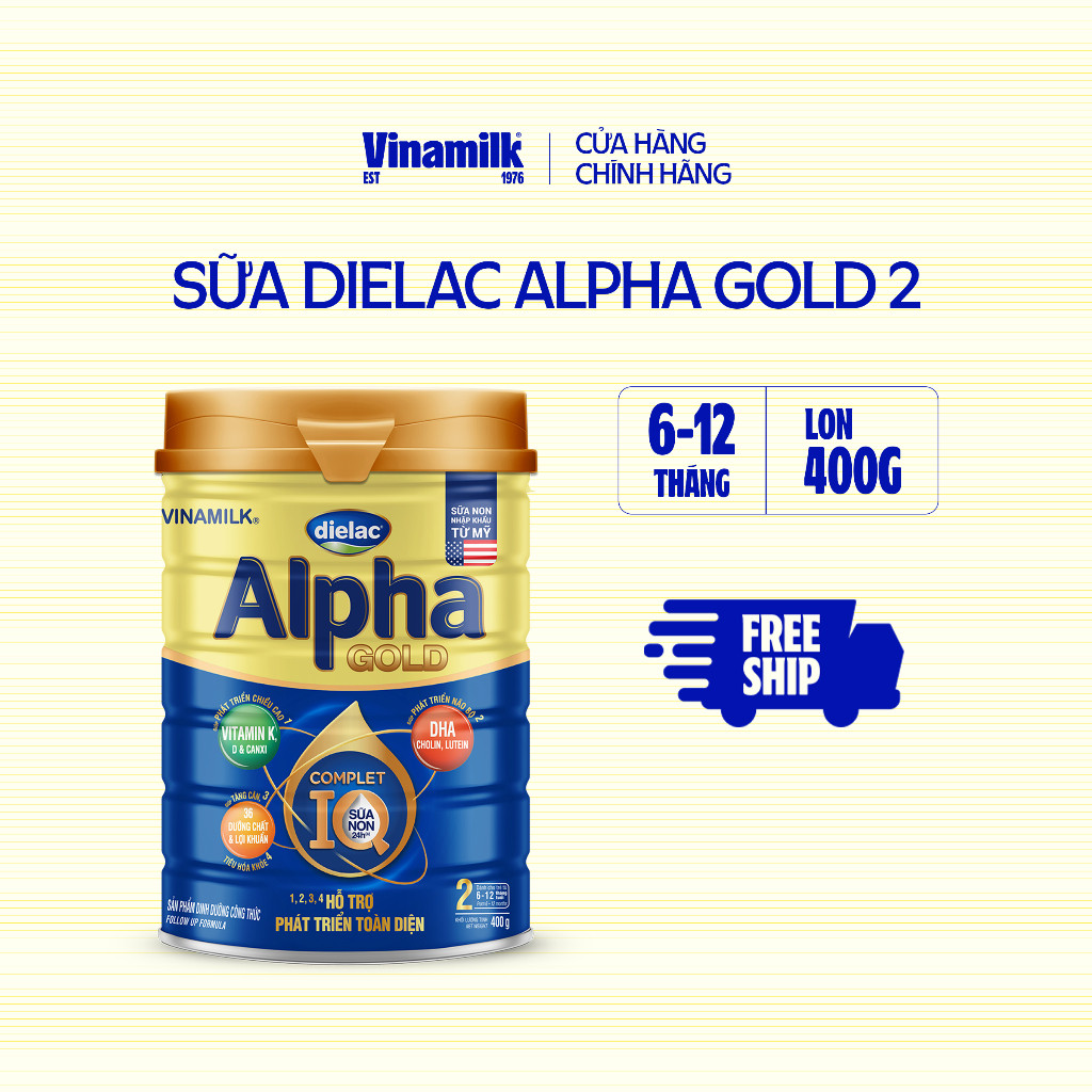 Sữa bột Dielac Alpha Gold 2 - Hộp thiếc 400g | Shopee Việt Nam