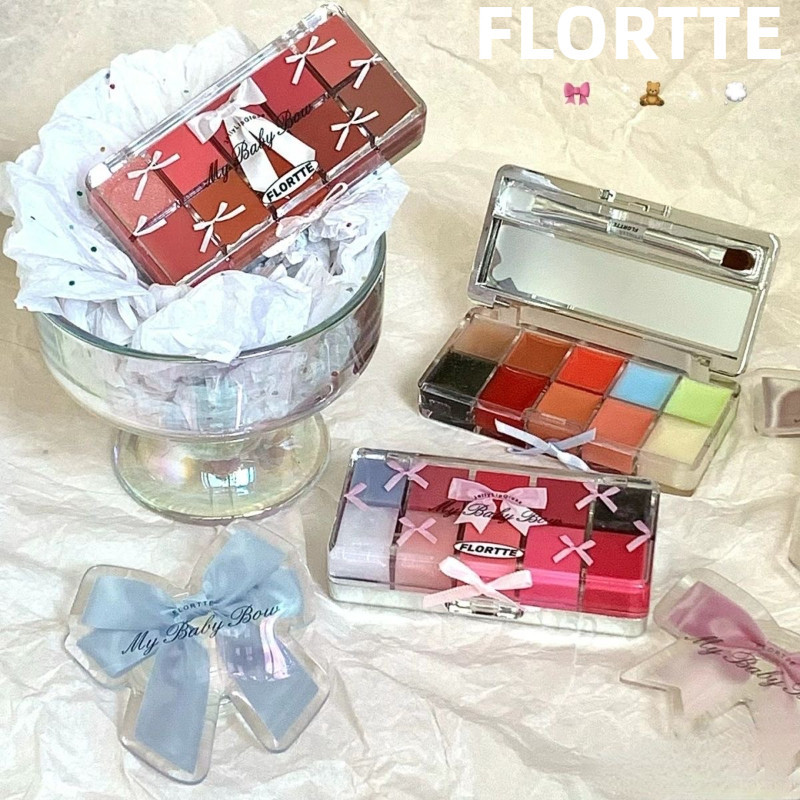 FLORTTE Bảng son bóng mười màu dưỡng ẩm môi | Shopee Việt Nam