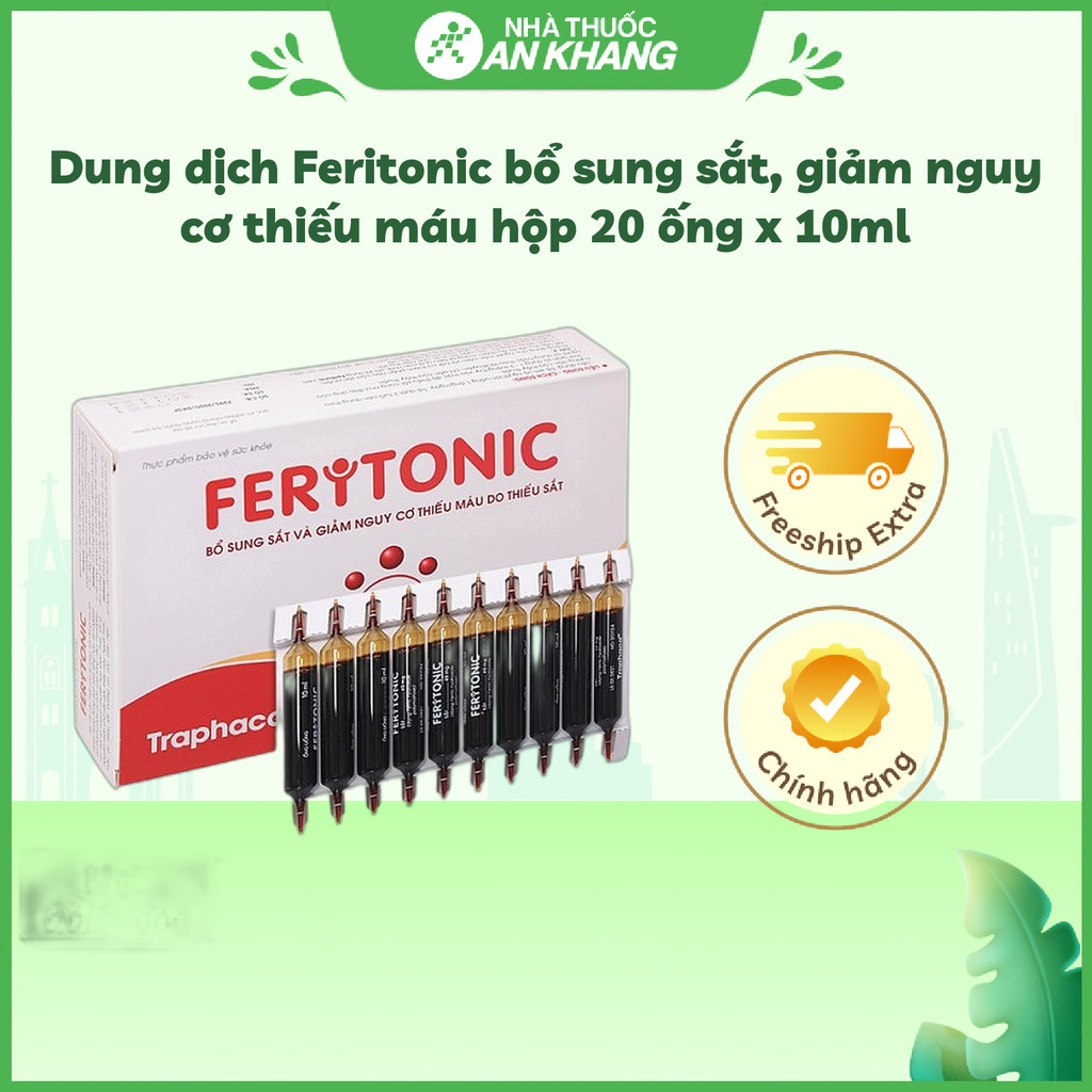 Dung dịch Feritonic bổ sung sắt, giảm nguy cơ thiếu máu hộp 20 ống x ...