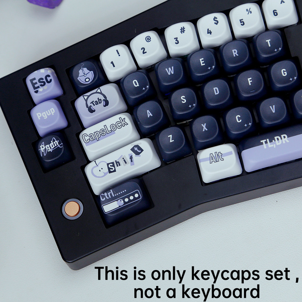 Pbt Keycap MOA Không thuộc tính Thuốc nhuộm gió tối giản Thăng hoa Đen ...