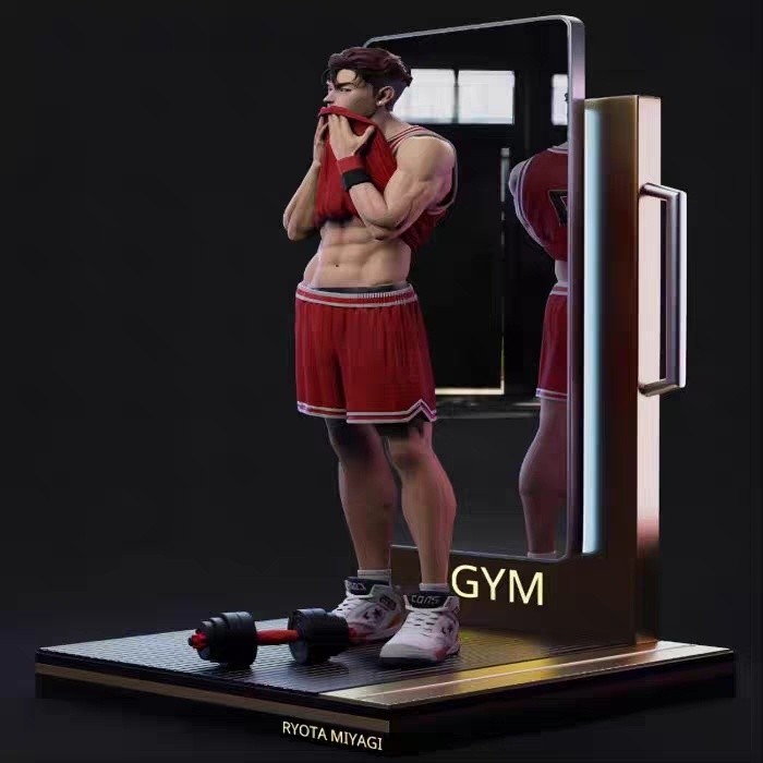 Series xem chim Slam Dunk Miyagi Ryoda Quần áo màu đỏ số. Quần vải 7 ...