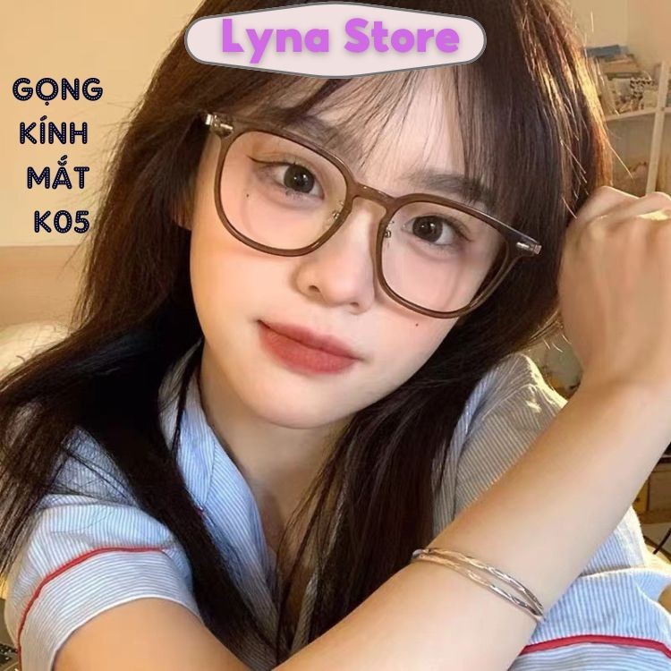 Mắt kính giả cận cho nữ gọng tròn kim loại Lyna Store thời trang Hàn ...