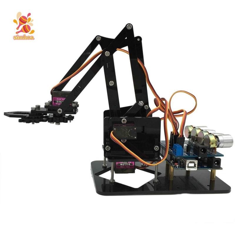 Simhoa Chuyên Nghiệp DIY Nhôm 4 Trục Xoay Robot Cơ Cánh Tay Mạch Bộ Dụng Cụ Học Robot Bộ Dụng Cụ ...
