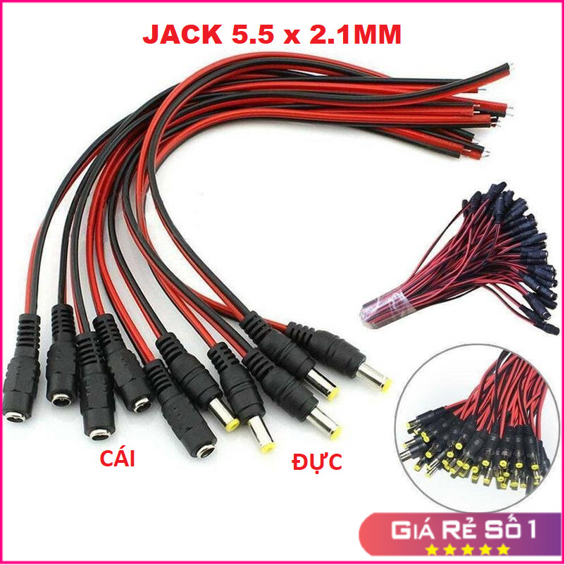 LK247 Combo 10 dây Jack Đực cái chuôi cắm DC 5.5x2.1mm Dùng làm jack ...