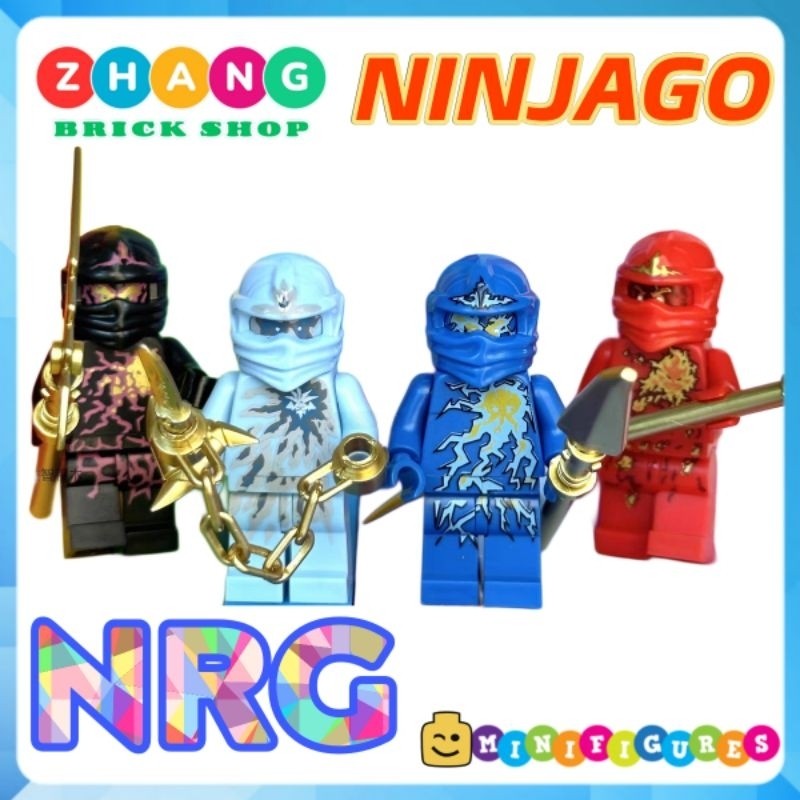 Đồ chơi xếp hình Ninjago NRG Zane Kai Cole Jay kèm tứ thần binh vàng ...