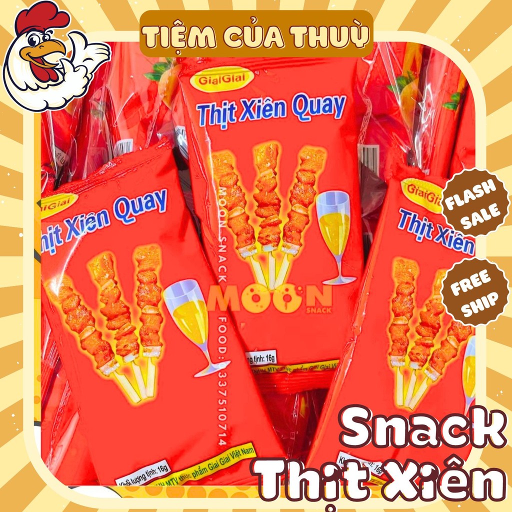 5 Gói Snack Thịt Xiên Quay Đức Vinh, Bim Bim Thịt Xiên Quay Tuổi Thơ, Que Cay Cổng Trường ...
