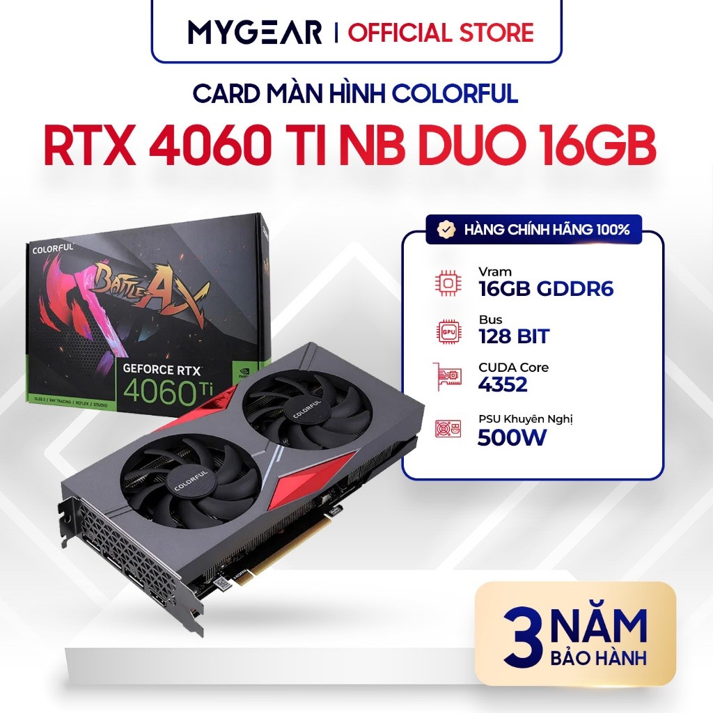 Card Màn Hình - VGA Colorful GeForce RTX 4060 Ti 16GB NB DUO 16GB-V ...