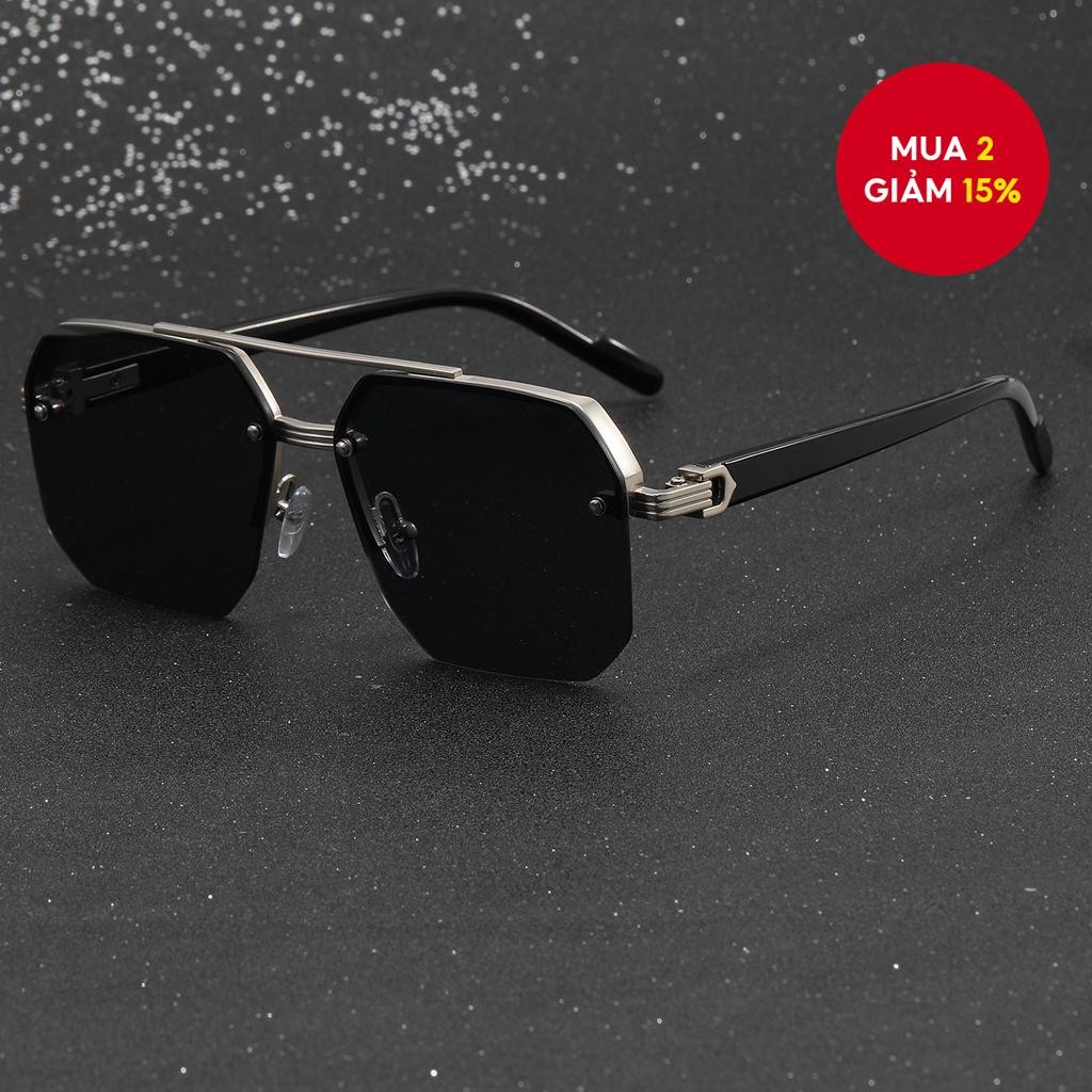 Quà Tặng Giáng Sinh Kính Mát Retro Nam Quá Khổ Bán Vành Đen UV400 Kính ...