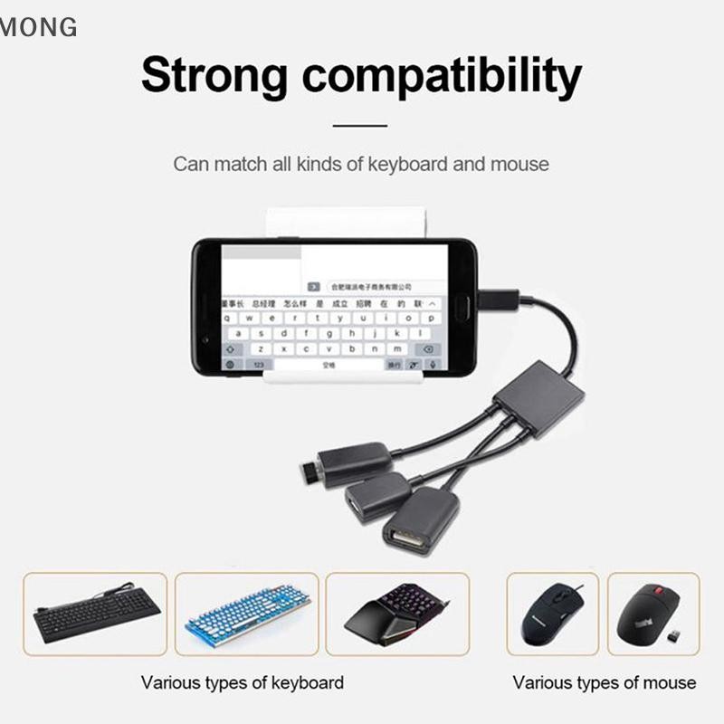 [MONG] Bộ chia cáp HUB 3in1 Micro USB sang 2 OTG 3 cổng Bộ chuyển đổi ...