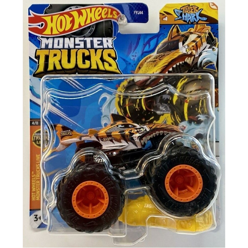 Hot WHEELS MONSTER TRUCKS TIGER SHARK 4 / 8 HWMT LIVE 1: 64 QUY MÔ ...