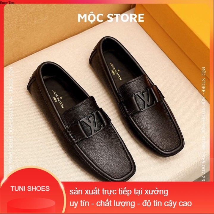 Giày Da Lười Nam LV Cao Cấp Phong Cách Trẻ Trung. Giày Mọi Da Bò Nam Chỉ Viền Khâu Tay Chắc Chắn ...