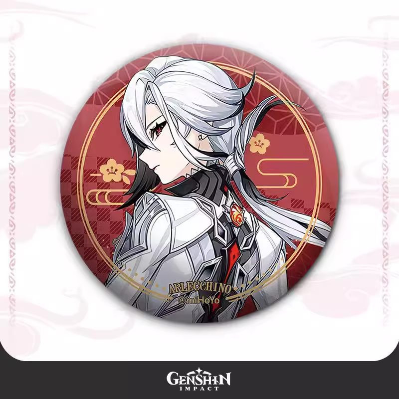 [ BADGE ] Arlecchino Theme Series Character Badge - Genshin Impact Huy ...