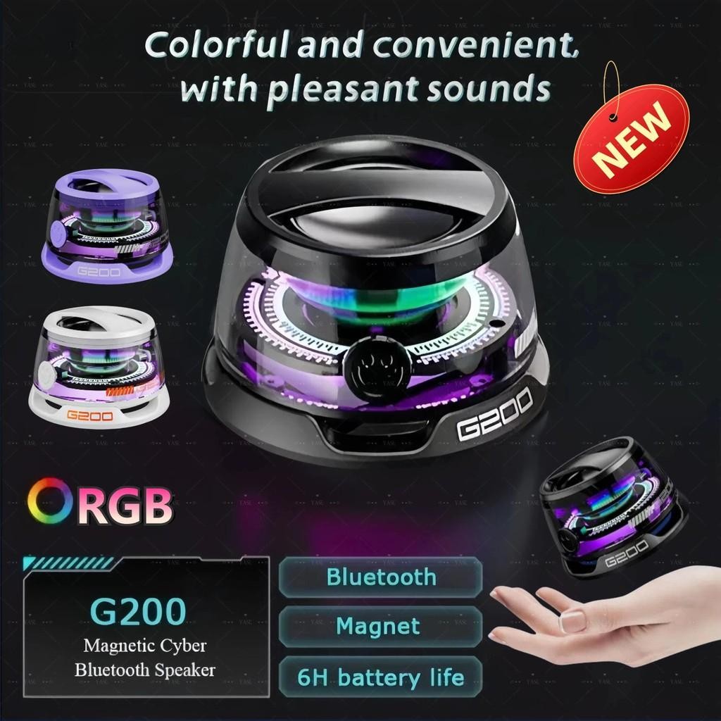 Loa mini từ tính không dây Bluetooth G200 RGB mới, loa bass stereo mini ...