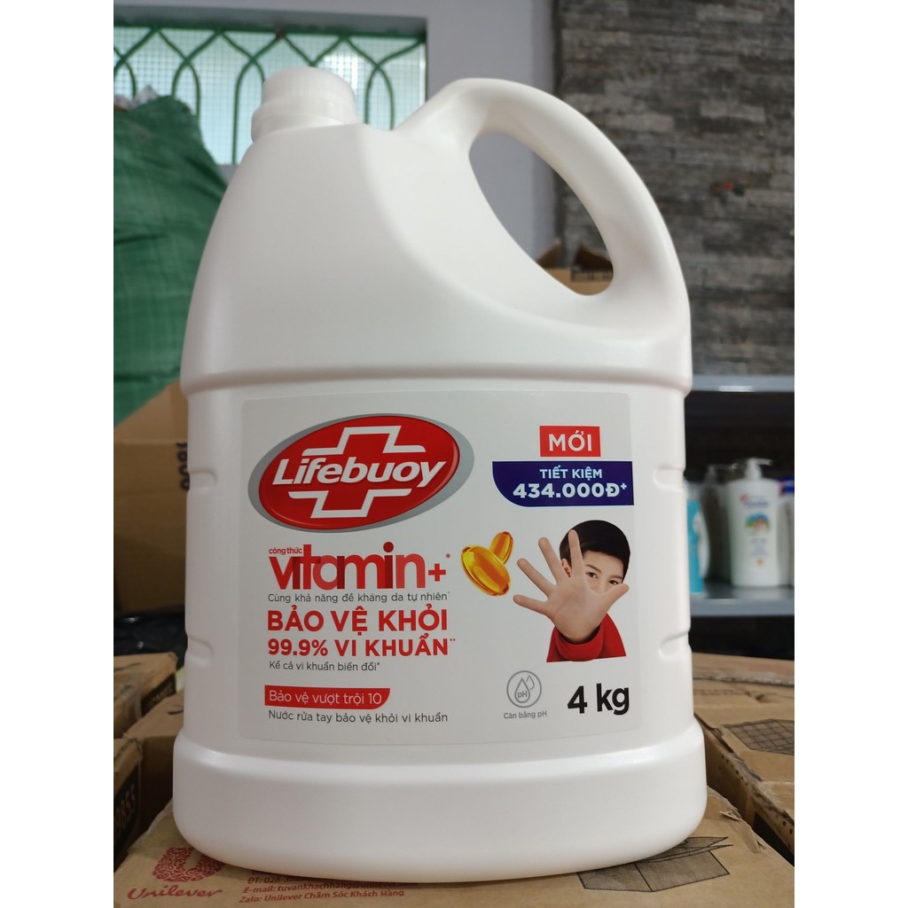 Nước rửa tay Lifebuoy can 4kg siêu tiết kiệm DATE MỚI - an toàn đến sức ...