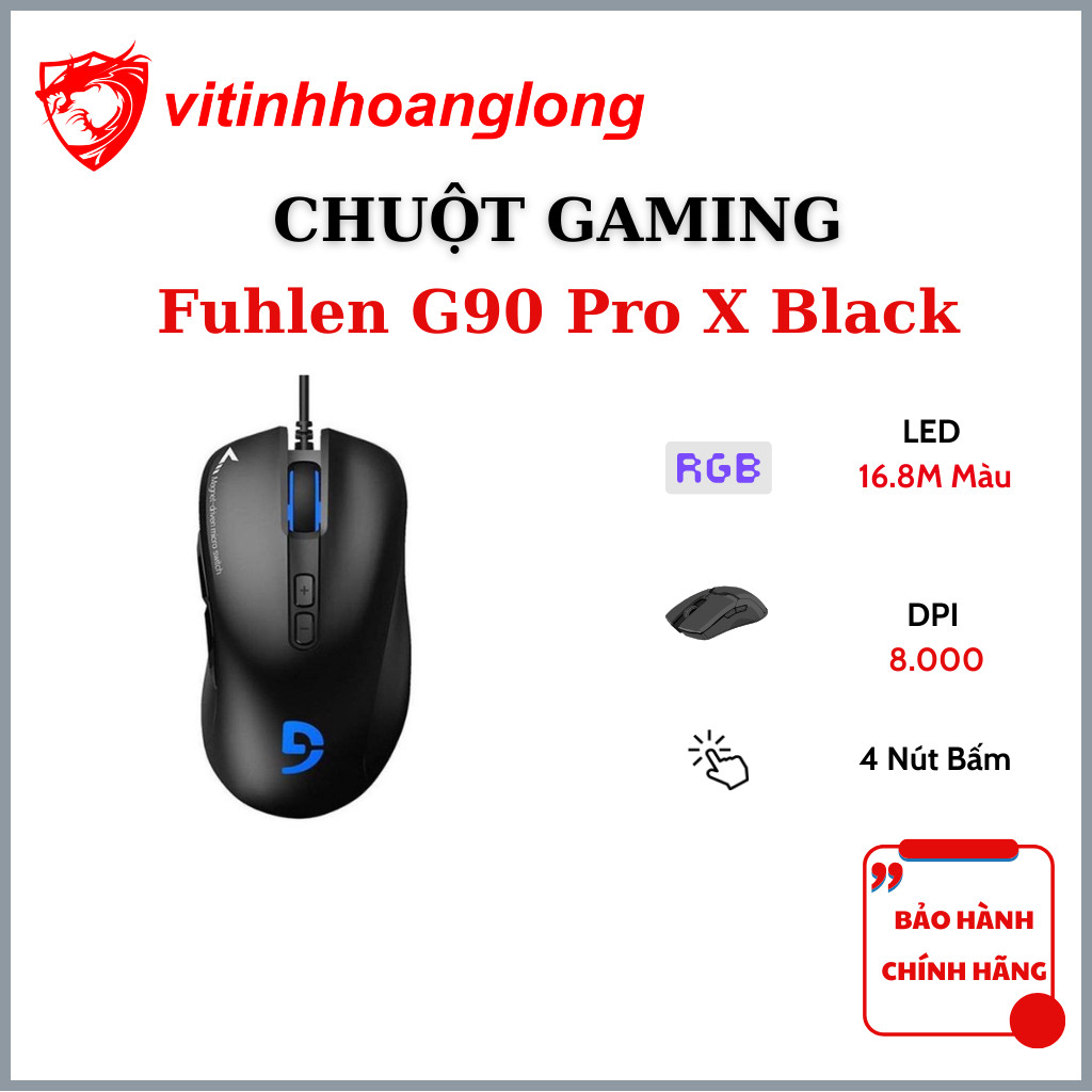 Chuột Gaming Fuhlen G90 Pro X Black - Bảo hành 24 tháng | Shopee Việt Nam