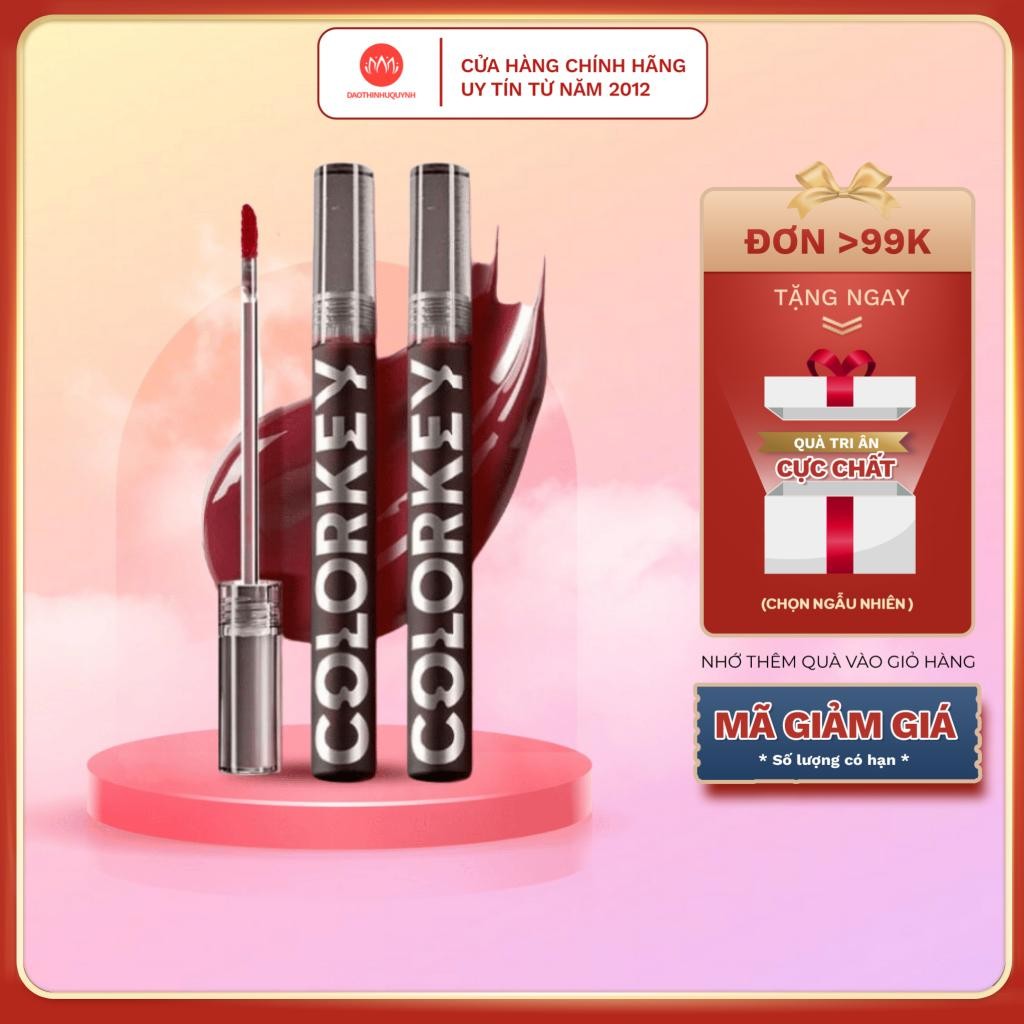 Son tint bóng COLORKEY Airy Lip Gloss Mirror 1.7g - son color key tạo hiệu ứng căng bóng như ...