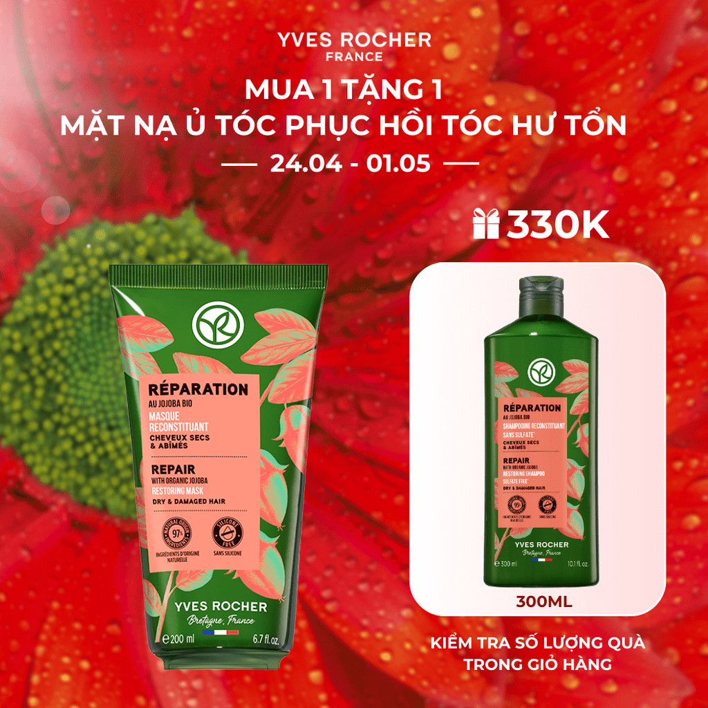 Mặt nạ phục hồi tóc hư tổn Yves Rocher Repair With Organic Jojoba ...