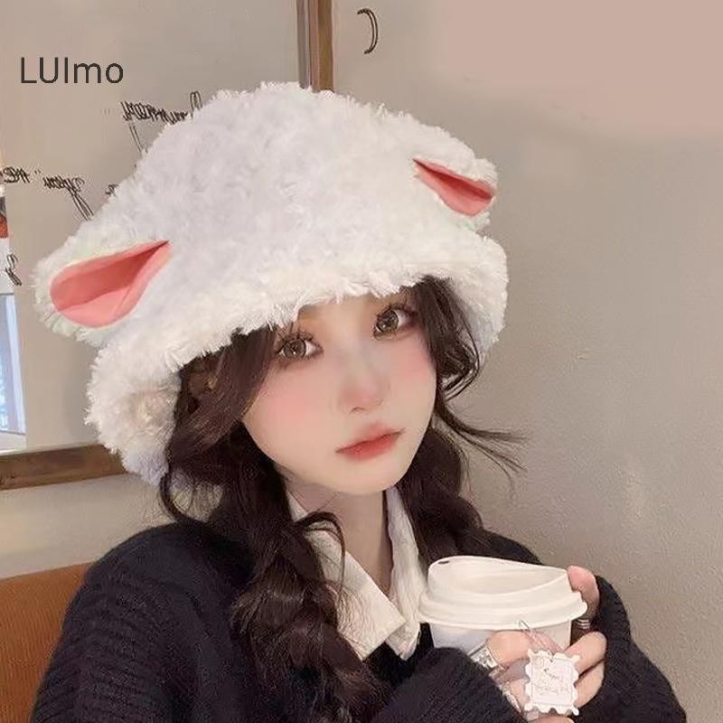 Luimo Mũ Tai Cừu Nữ Dễ Thương Đa Năng Người Cá Mũ Thu Đông Mũ SBS ...