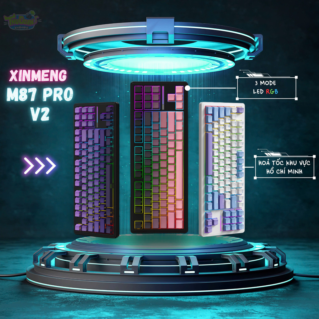 [Hoả Tốc] Bàn Phím Xinmeng M87 Pro V2 | Mạch Xuôi Hotswap 5 Pin | LED RGB | 3 Modes | Full Phím ...