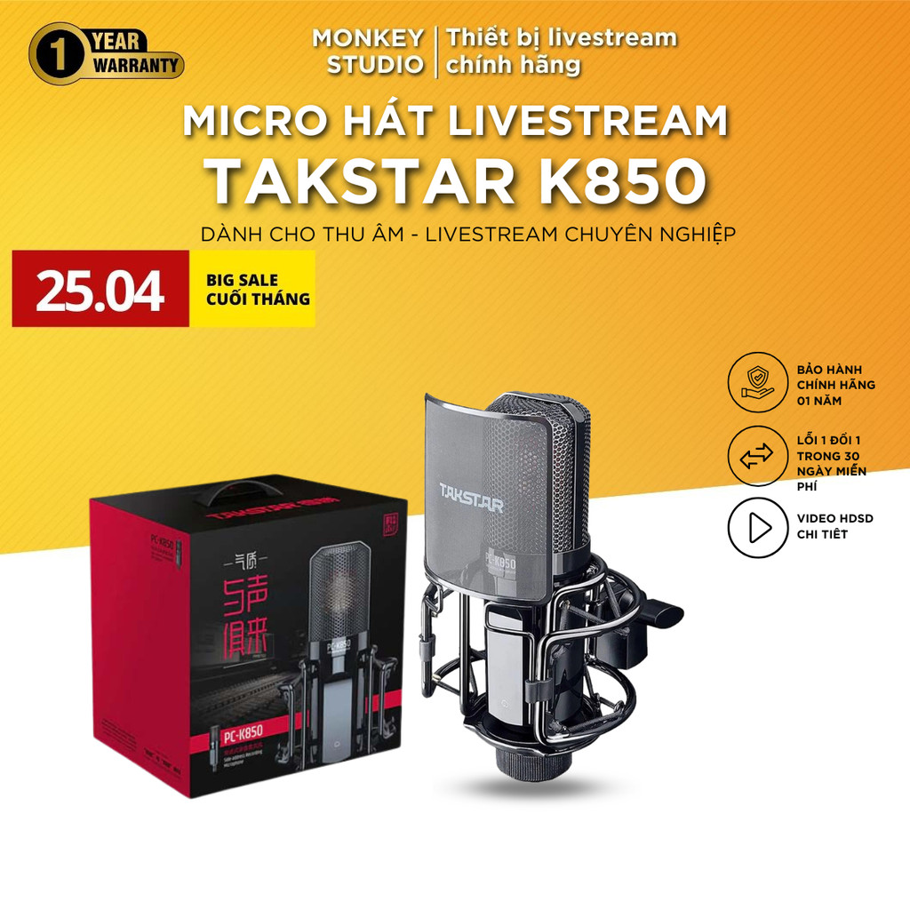 Mic Livestream | Micro thu âm TAKSTAR PC K850 Chính Hãng, Cho Thu Âm ...
