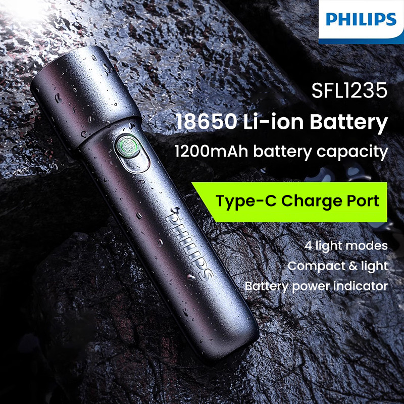 Đèn pin Philips SFL1235 EDC Đèn pin di động Đèn pin LED có thể sạc lại ...