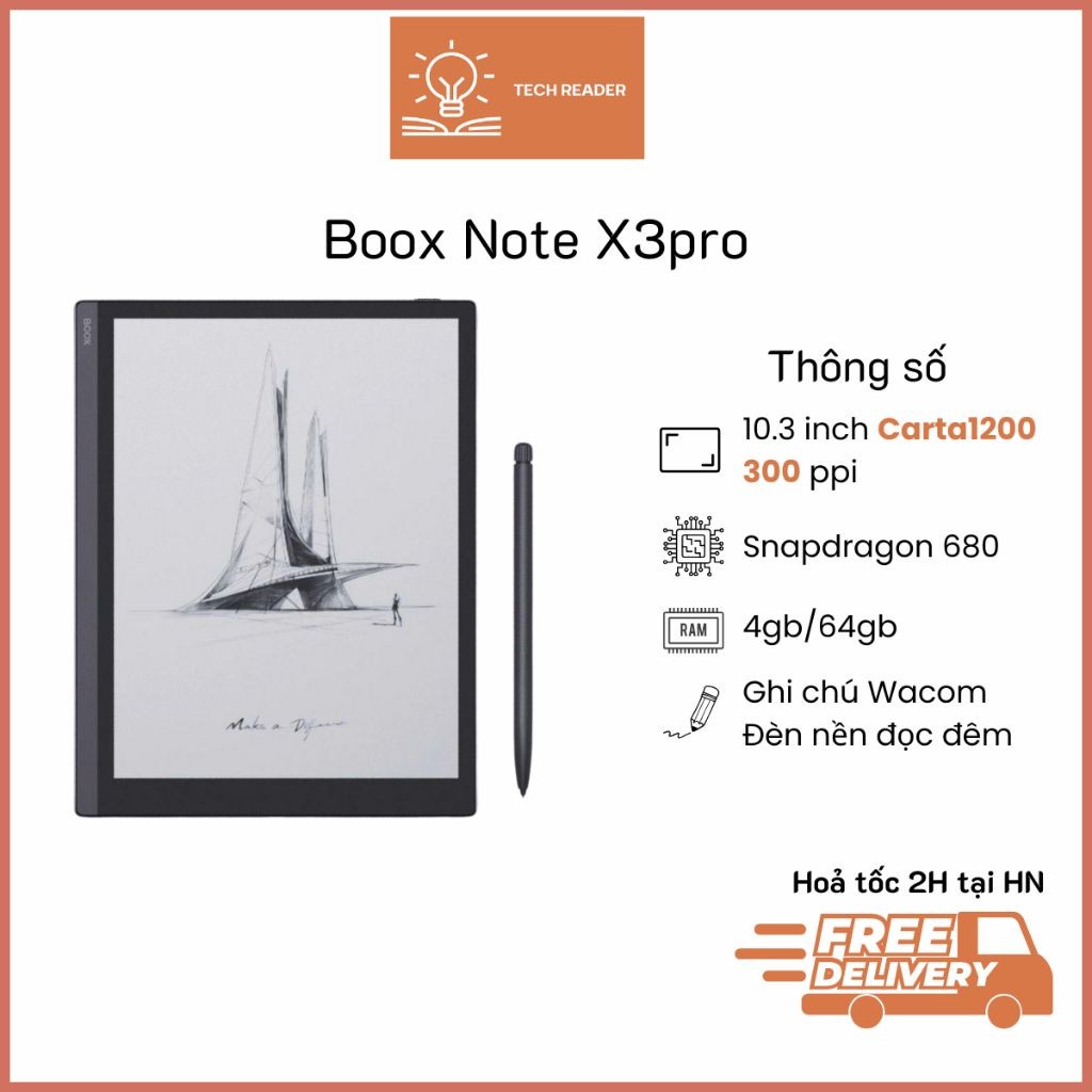 Máy đọc sách Boox Note X3 pro Boox Go 10.3 có đèn nền, Màn Carta 1200 - Hàng nhập khẩu | Shopee ...