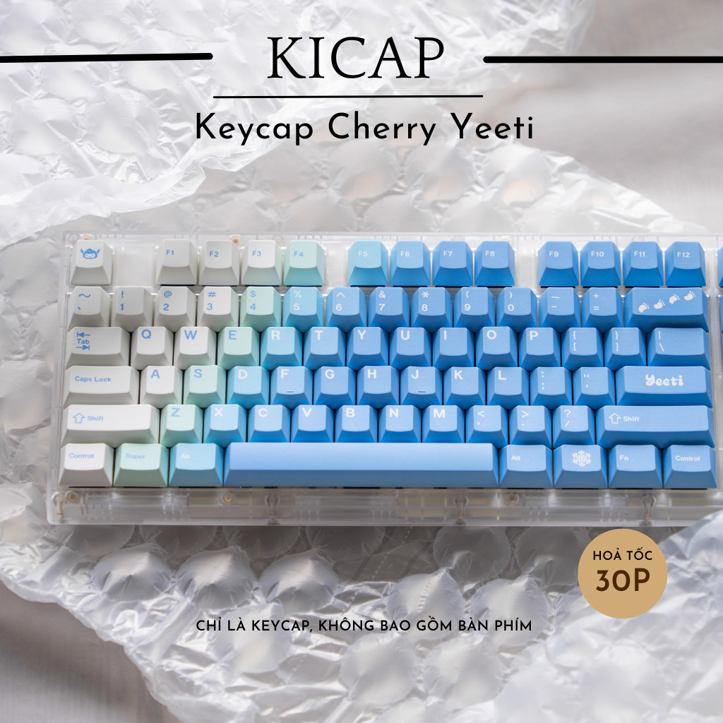 Bộ keycap Cherry Yeeti cao cấp nhựa PBT in dyesub 135 phím dày 1.5mm ...