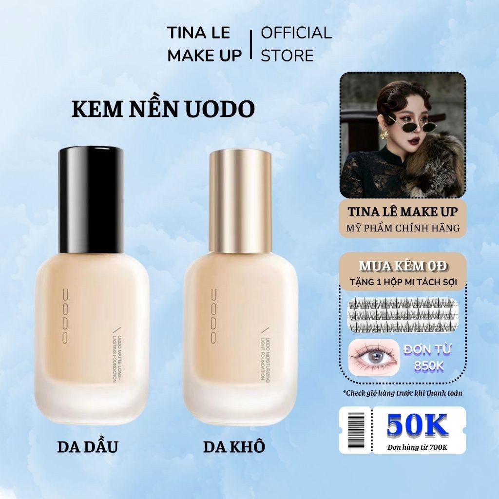 Kem Nền UODO Kiềm Dầu Che Khuyết Điểm Nâng Tone Dưỡng Ẩm Tina Lê Make ...