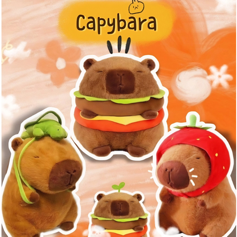 35-55cm Gấu bông kèm chăn Capybara Đeo Balo Rùa Xanh,Capybara hồng ...