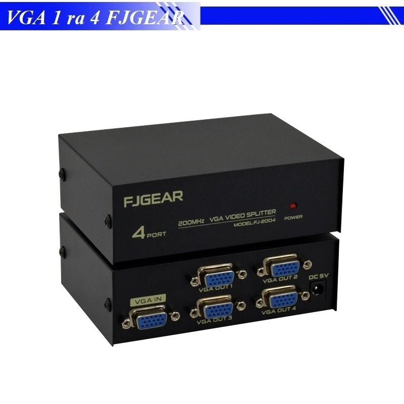 📺 BỘ CHIA TÍN HIỆU VGA 1 RA 4 FJGEAR - Chia 4 Màn Hình, Truyền 30m Sắc ...