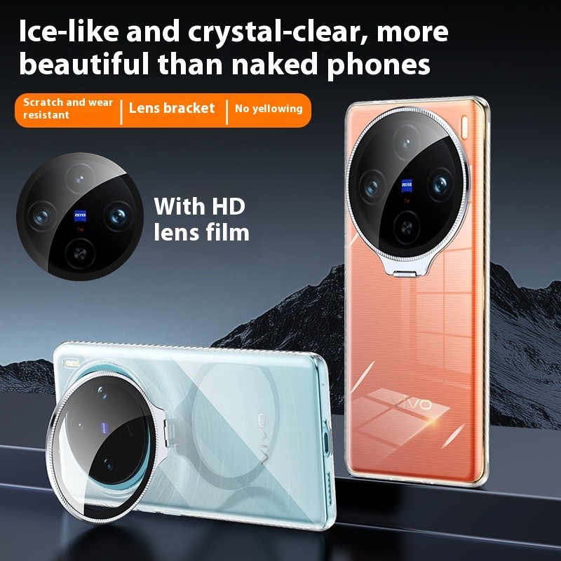 Ốp điện thoại bảo vệ ống kính trong suốt pha lê đá sang trọng cho VIVO X200 Ultra X200 Pro X200 ...