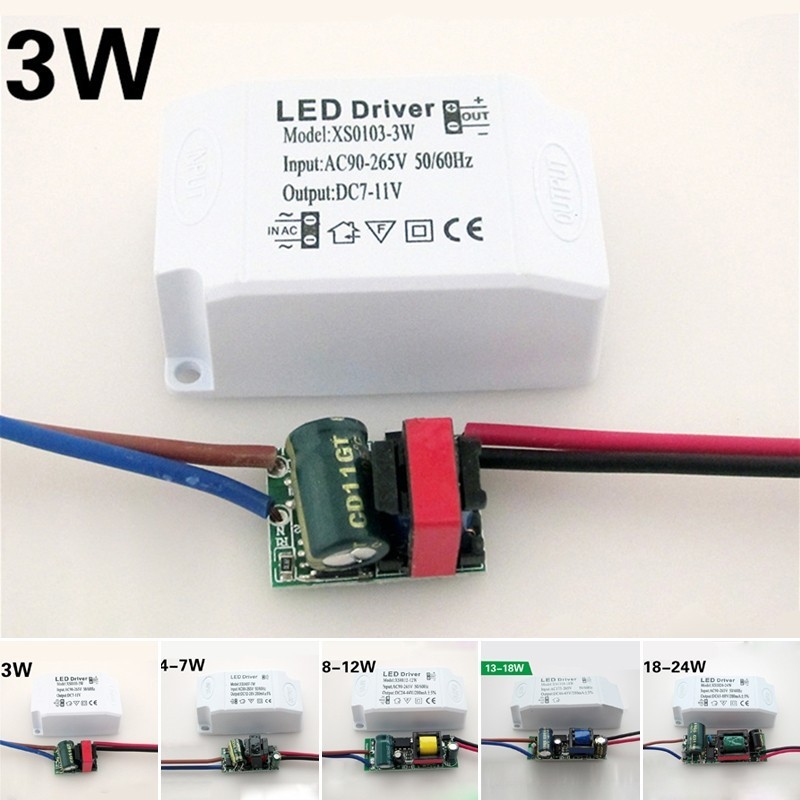 AC90 ~ 265V 3 ~ 24W LED Driver Power Supply Transformer Đèn bảng điều ...