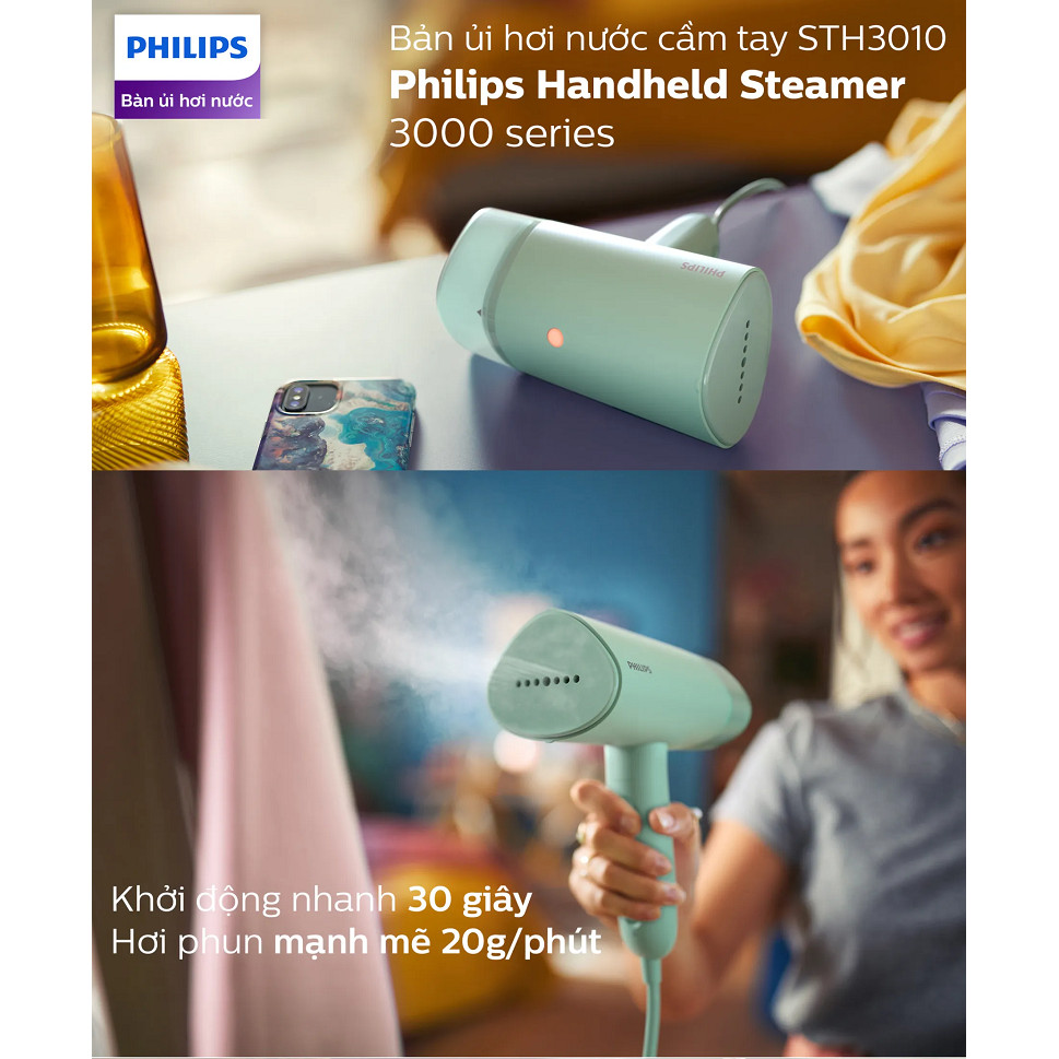 Bàn Ủi Hơi Nước cầm tay PHILIPS STH3010 /70 1000W- Hàng Chính Hãng ...