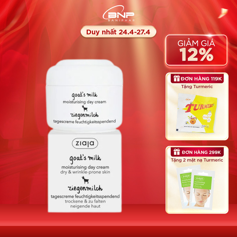 Kem dưỡng da sữa dê cấp ẩm ban ngày, chống lão hóa Ziaja Goat's Milk Moisturising Day Cream 50ml ...