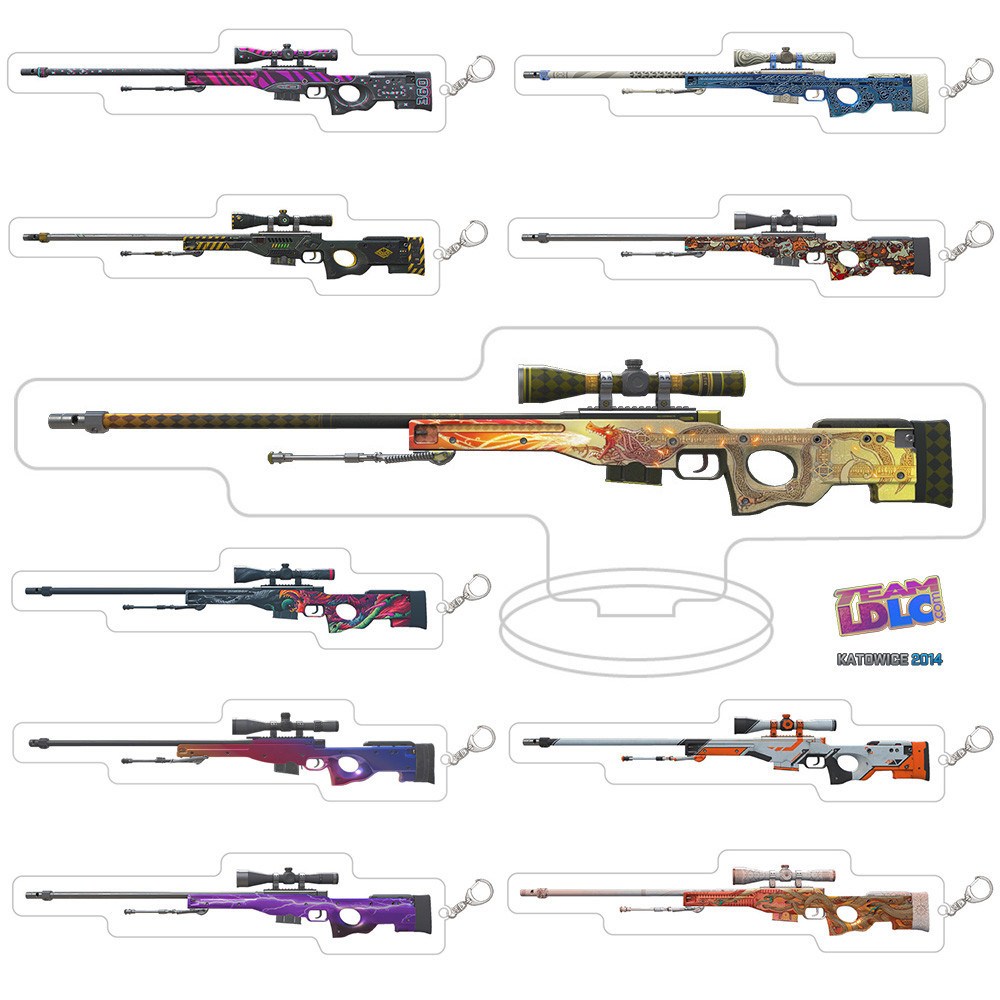 Móc Khoá, Mô Hình Standee CS GO Sniper AWP Dragon Lore Trang Trí Bàn ...