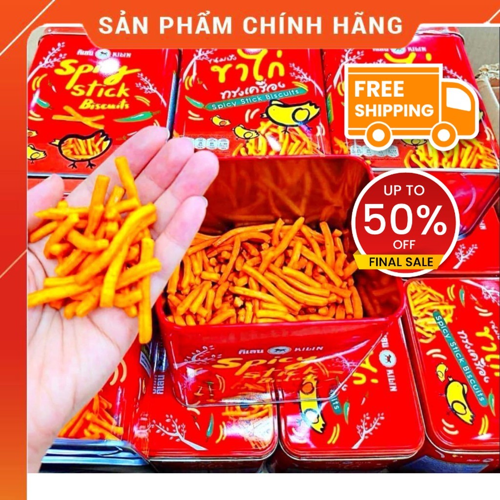 Snack Bánh Que Vị Cay Hộp Thép Thái Lan [400Gr] | Shopee Việt Nam