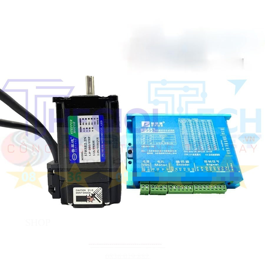 Bộ động cơ Hybrid servo 2.2Nm 57HSE2.2 N+ driver HBS57 + cáp encoder hãng PFD 3m | Shopee Việt Nam