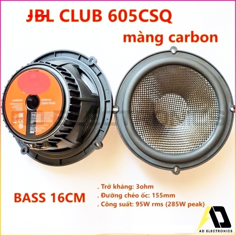 Loa mid bass J B L Club CSQ 605 màng Carbon 16cm nâng cấp loa cánh xe ô tô ( GIÁ 1 cặp = 2 cái ...