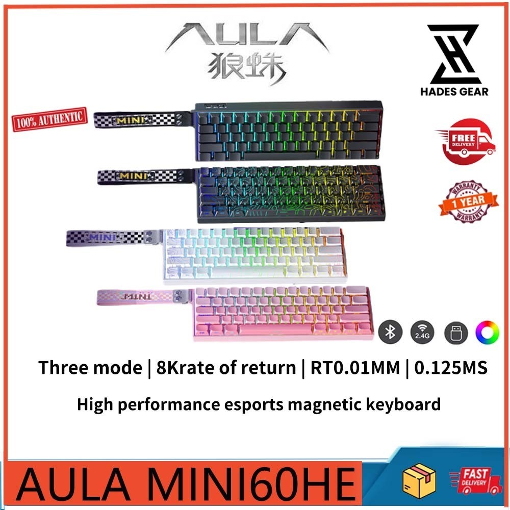 AULA MINI 60HE Ba chế độ Tùy chỉnh RT0.01 E-sports Bàn phím cơ trò chơi ...