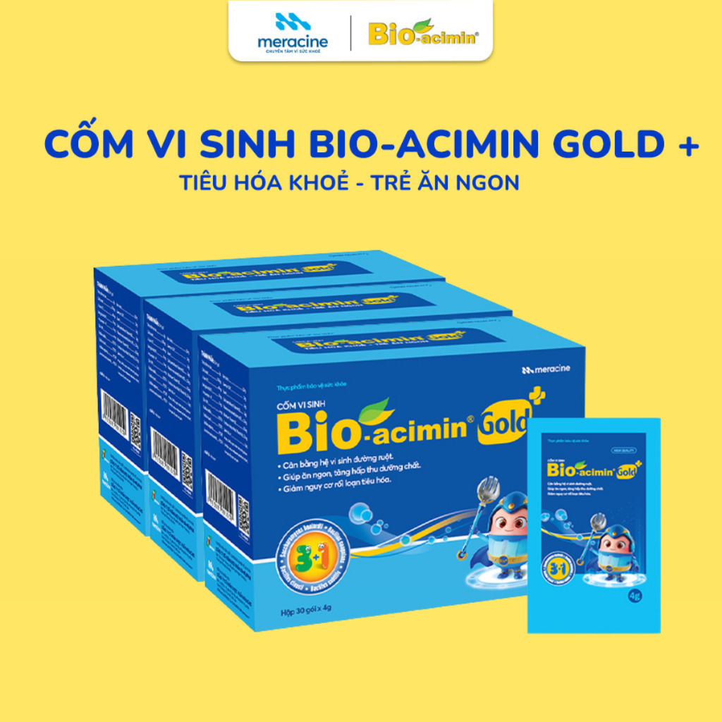 Combo 3 hộp Cốm vi sinh Bio acimin Gold hỗ trợ trẻ ăn ngon tự nhiên bổ ...