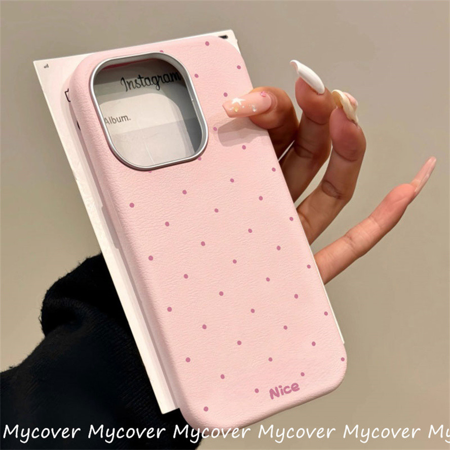 Ốp Da Chấm Bi Đơn Giản NICE Cho iPhone 11 12 13 14 15 16 Pro Max iPhone ...