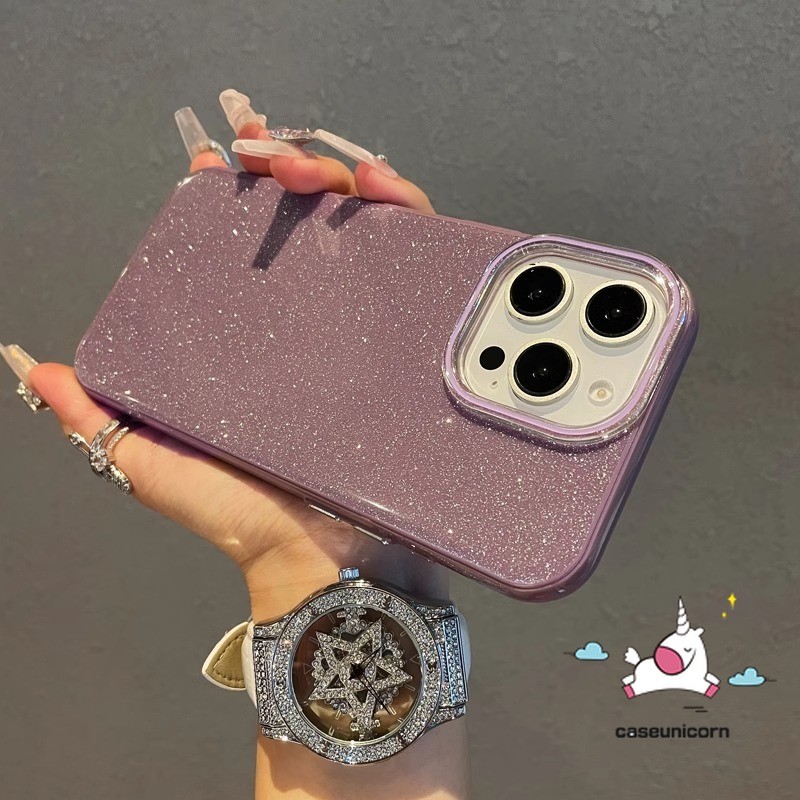 Creative Candy Solid Color Luxury Glitter Powder Case Tương thích cho ...