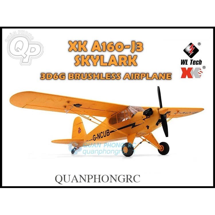 Máy bay RC WLtoys XK A160 J3 Skylark 3D6G Brushless RC Airplane RTF ...