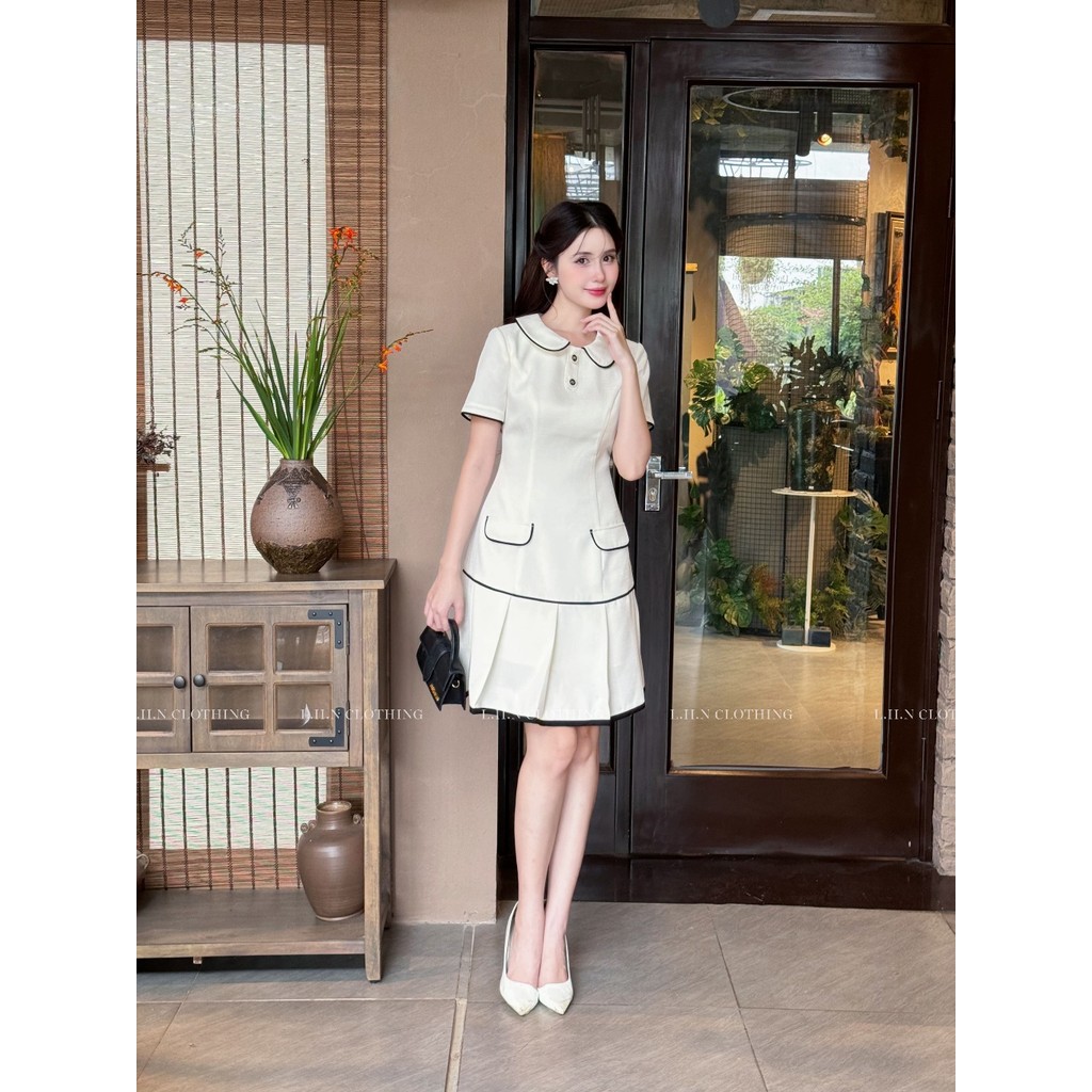 Đầm Text Be Xòe - LIIN CLOTHING - VXT352SBE-S24 | Shopee Việt Nam