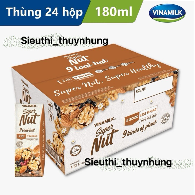 Thùng 24 Hộp Sữa 9 Loại Hạt Dinh Dưỡng Vinamilk Super Nut 180ML | Shopee Việt Nam