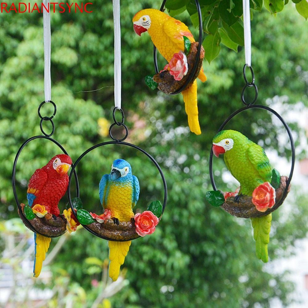 Radiantsync Mô hình chim làm vườn, Phim hoạt hình Vòng tròn sắt dễ thương Vẹt treo trang trí, Đồ ...